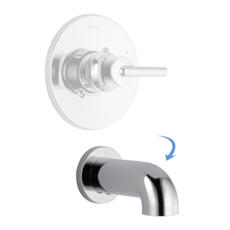 Delta RP77350 Trinsic 7" Non-Diverter Tub Spout, Chrome