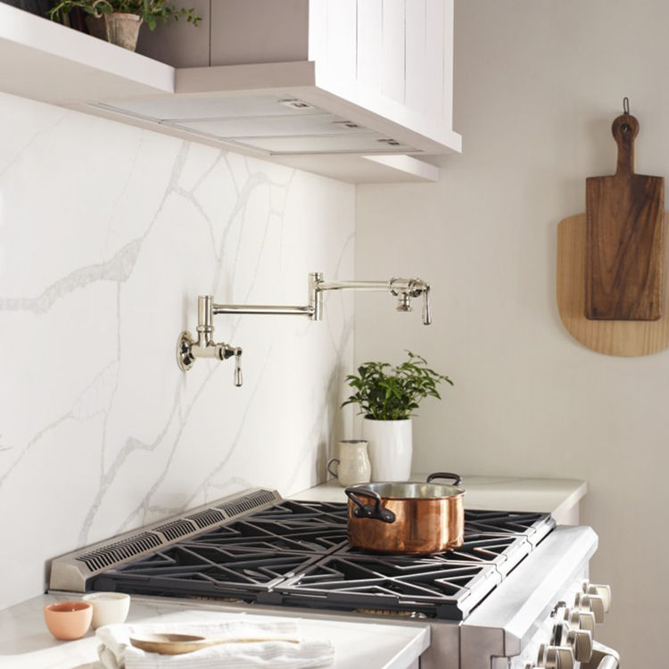 Moen S664NL Traditional Pot Filler Two-handle Kitchen Faucet - Polished ...