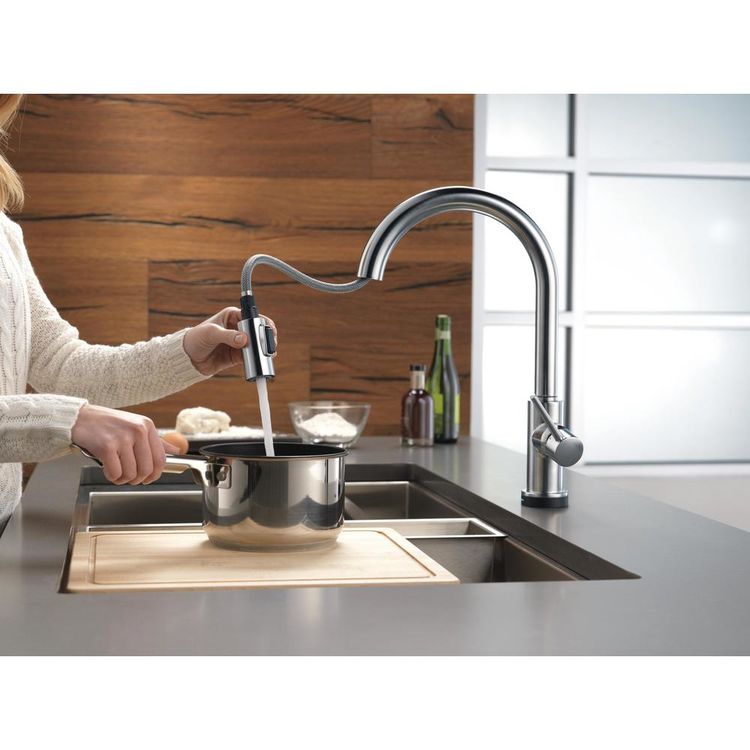 Delta 9159TV-AR-DST Trinsic One-Handle Pulldown Kitchen Faucet, Arctic ... Delta 9159TV-AR-DST Trinsic One-Handle Pulldown Kitchen Faucet, Arctic ...
