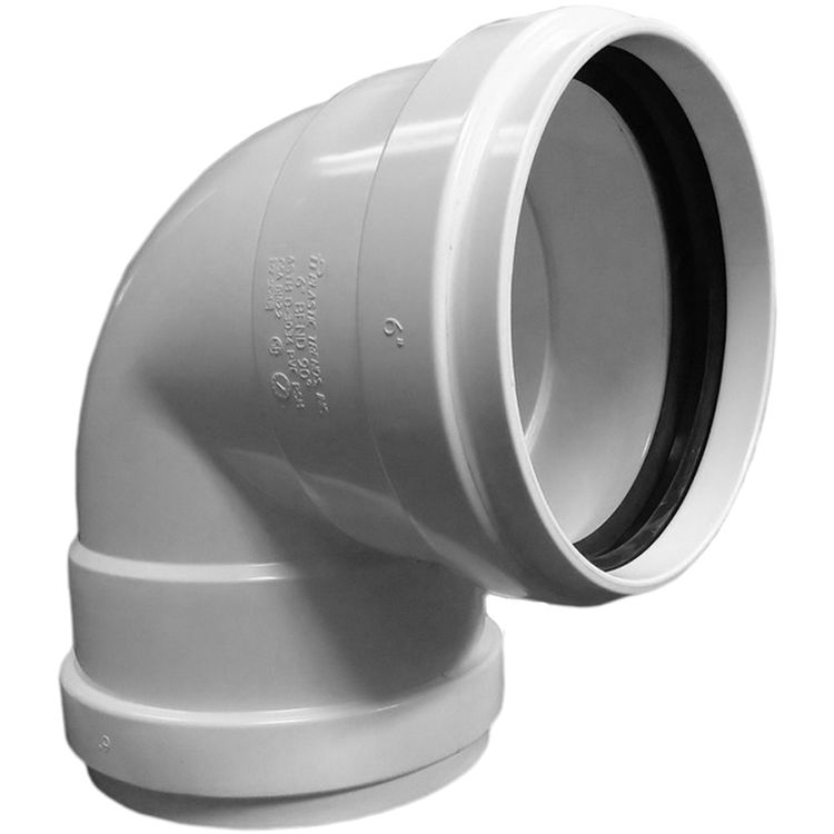 6 Inch PVC Sewer amp amp Drain 90 Degree Elbow PlumbersStock